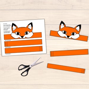 Fox Paper Crown Activity Coloring Printable Kids Craft Woodland Forest ...