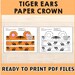 Tiger Ears Paper Crown Party Coloring Printable Kids Craft Safari ...