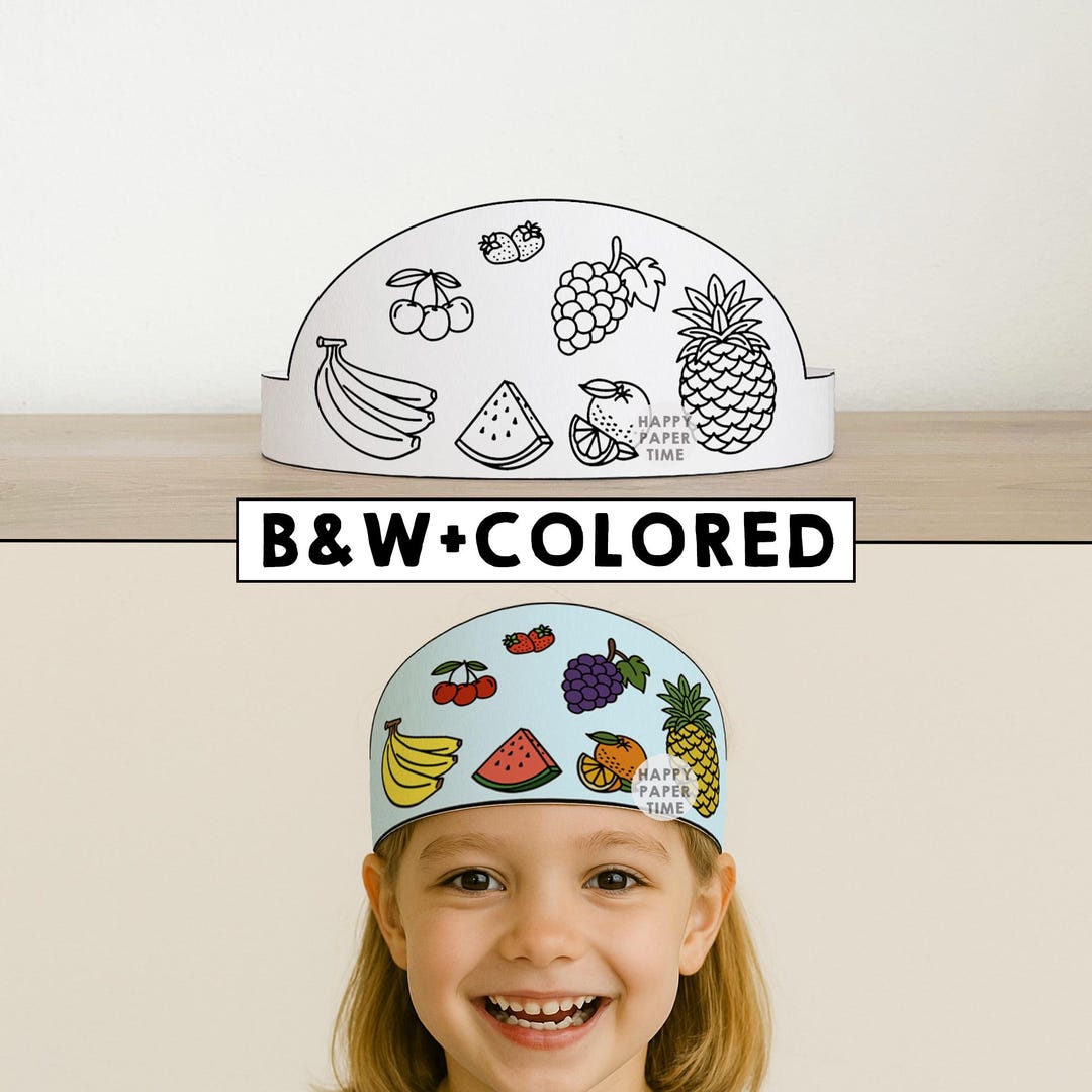 Fruits Summer Paper Crowns Spring Printable Kids Craft Coloring ...