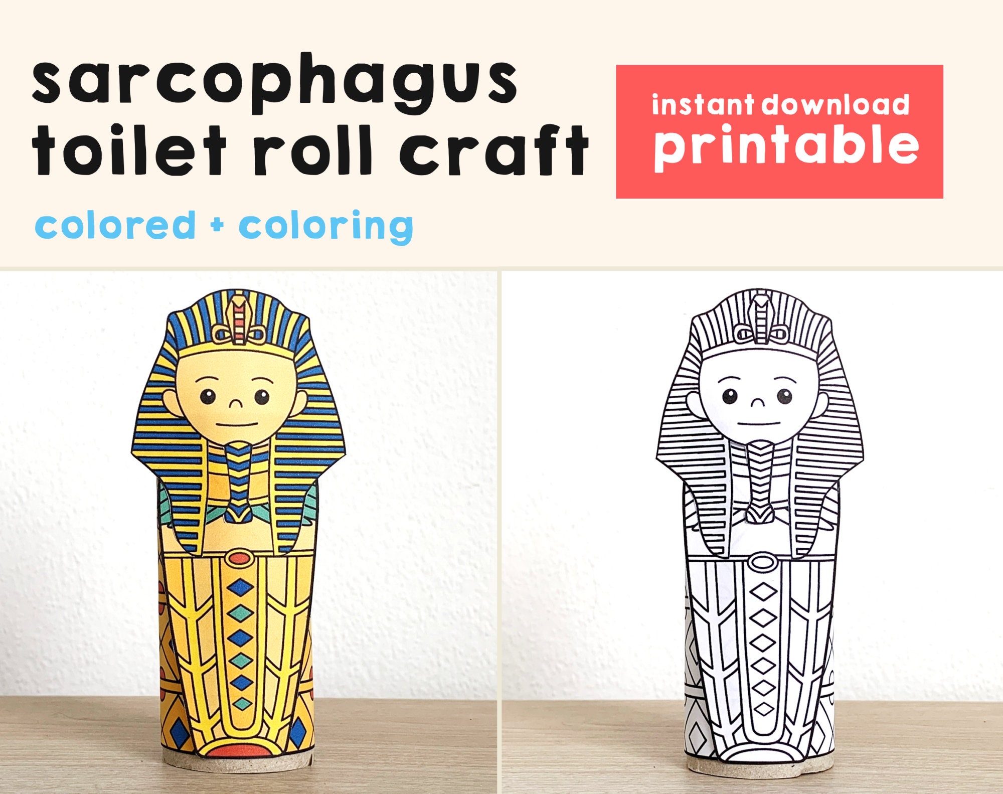 Sarcophagus Toilet Paper Roll Craft Ancient Egypt Party - Etsy Australia