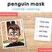 Penguin Mask Paper Craft Costume Diy Polar Animal Mask Template Print ...