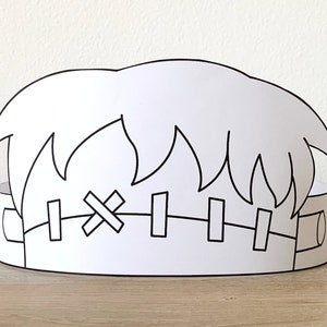 Frankenstein Monster Paper Crown template Halloween Party | Etsy