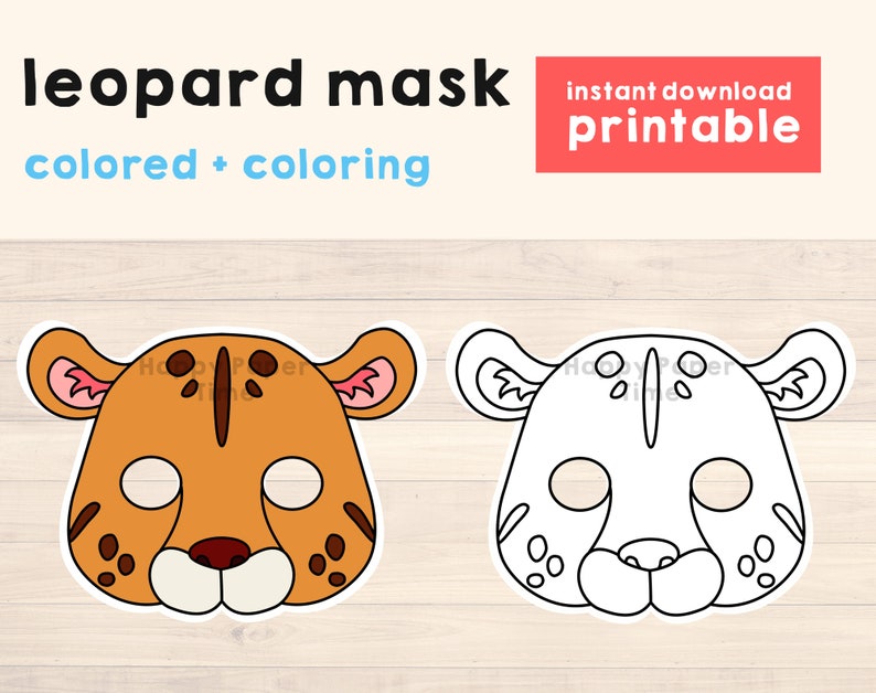 Leopard Jaguar Mask Costume Animal Mask Printable Party Favor - Etsy