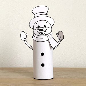 Snowman Toilet Paper Roll Craft Christmas Party Coloring Printable ...