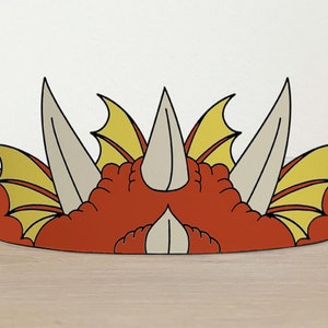 Dragon Paper Crown Template Fantasy Party Headband Coloring Printable ...