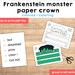 Frankenstein Monster Paper Crown Template Halloween Party Headband ...