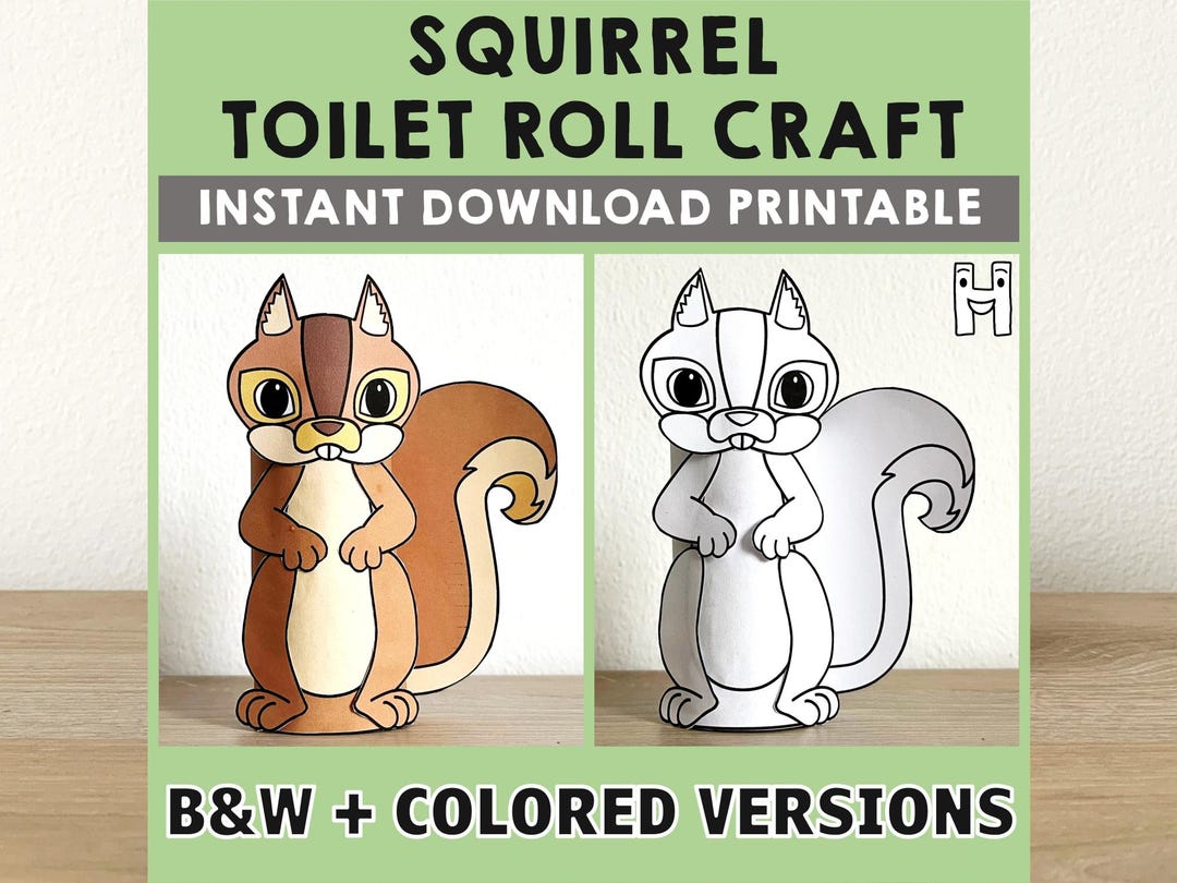 Squirrel Toilet Paper Roll Craft Forest Woodland Party Coloring ...