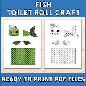 Fish Toilet Paper Roll Craft Ocean Animal Beach Sea Party Coloring ...