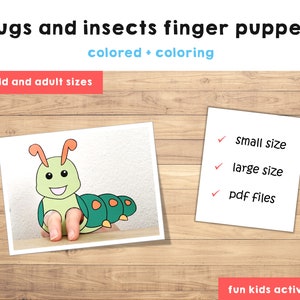Bugs Insects Paper Craft Printable Finger Puppet Template Kids Craft ...