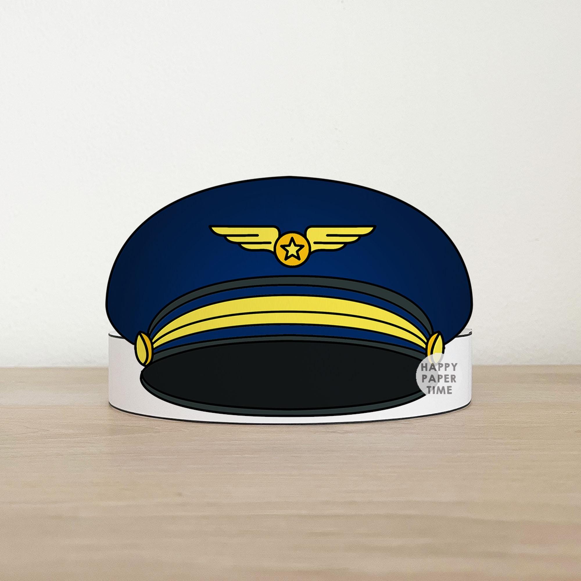 Pilot Cap Paper Crown Airline Party Printable Kids Craft Community ...