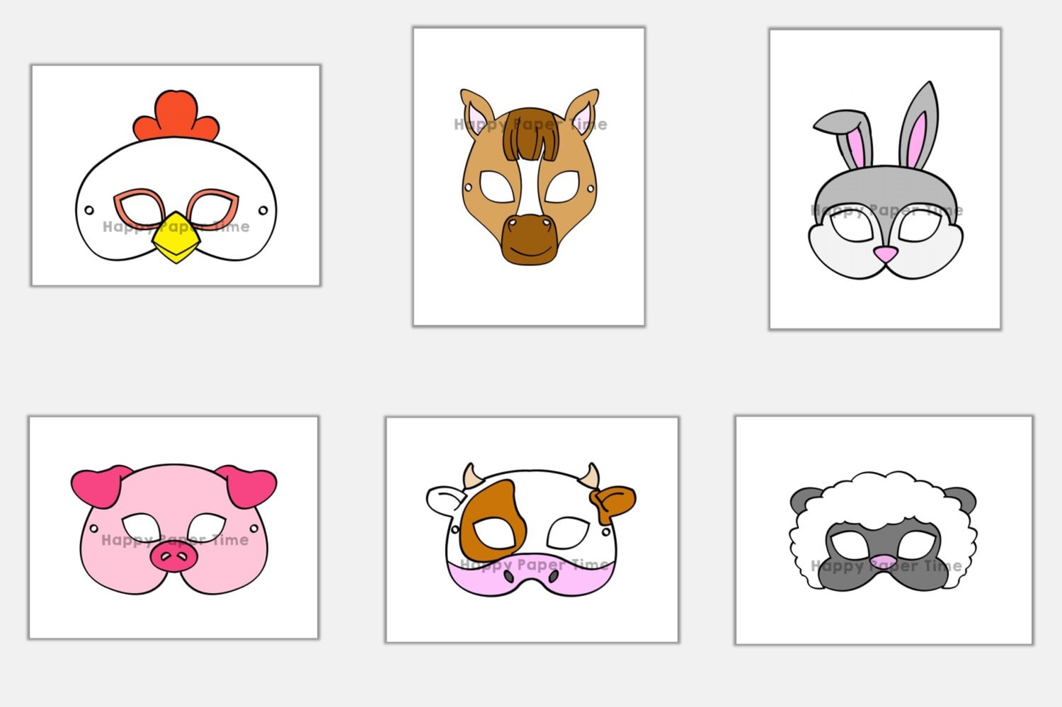 Horse Mask Rabbit Mask Pig Mask Farm Party Animal Masks Farm | Etsy