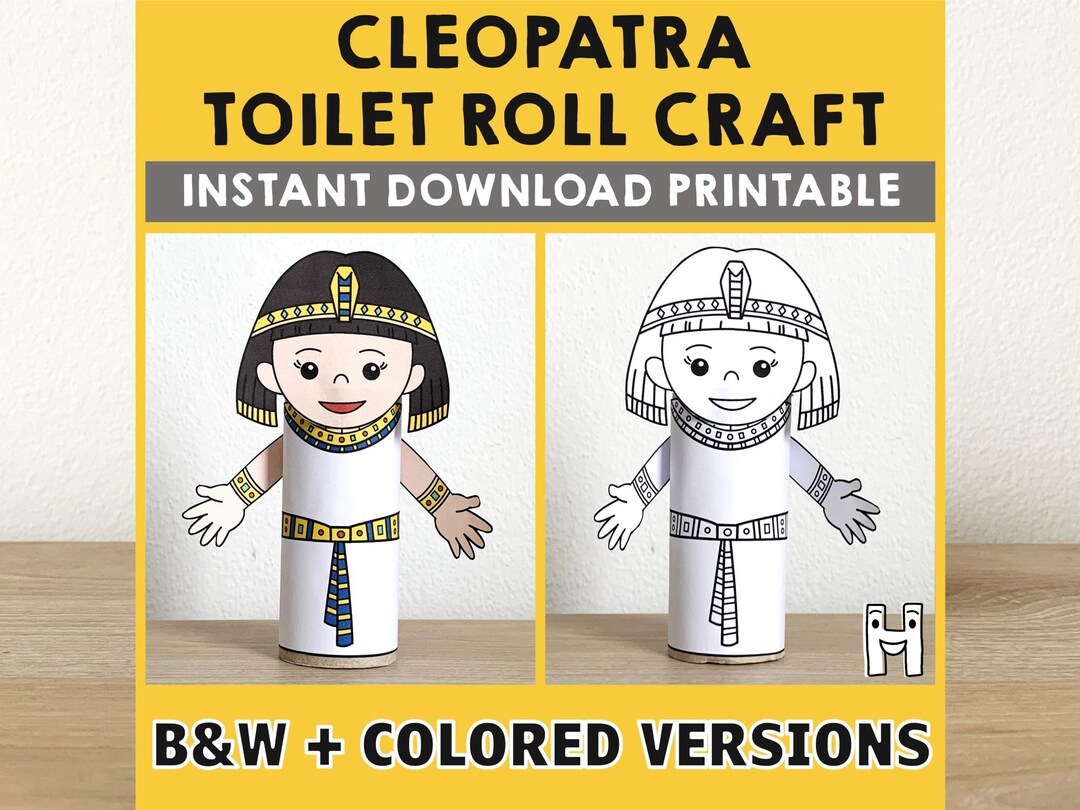 Cleopatra Toilet Paper Roll Craft Ancient Egypt Party Coloring ...