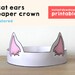 Cat Ears Paper Crown Party Coloring Printable Kids Craft - Etsy