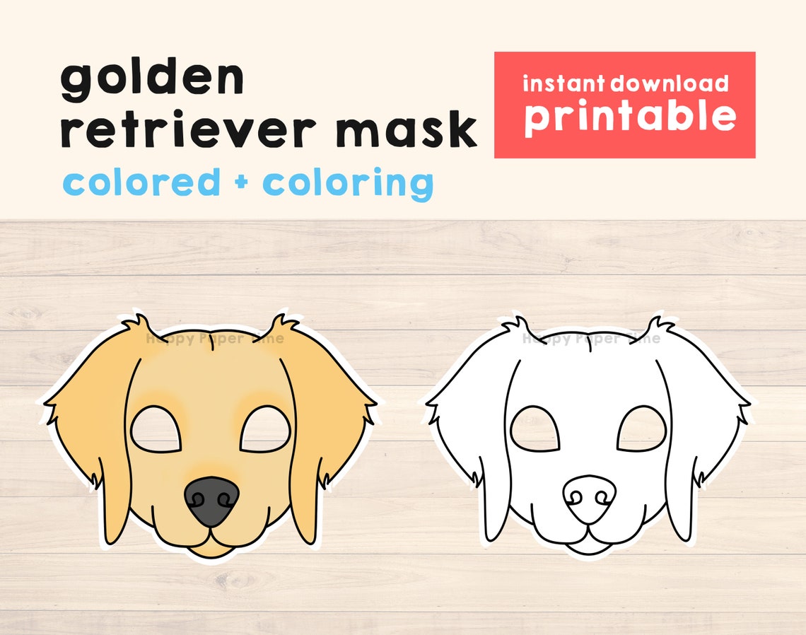Golden Retriever Dog Mask Animal Mask Party Favor Labrador | Etsy