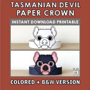 Tasmanian Devil Paper Crown Party Coloring Printable Kids Craft ...
