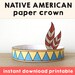 Native American Paper Headband Crown Party Coloring Printable Kids ...