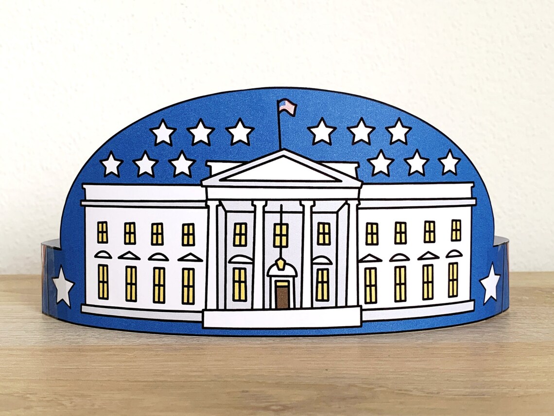 White House Paper Crown 4th of July America Patriotic Headband Activity ...