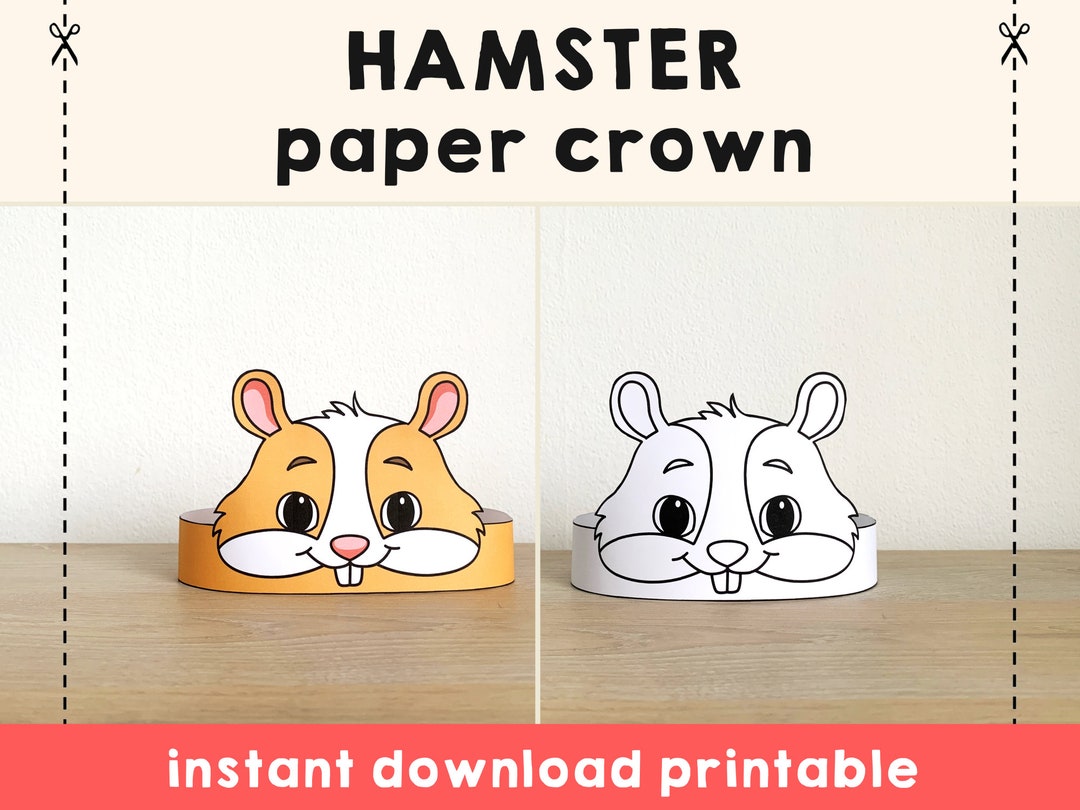 Hamster Paper Crown Headband Pet Animal Printable Kids Craft Rodent ...