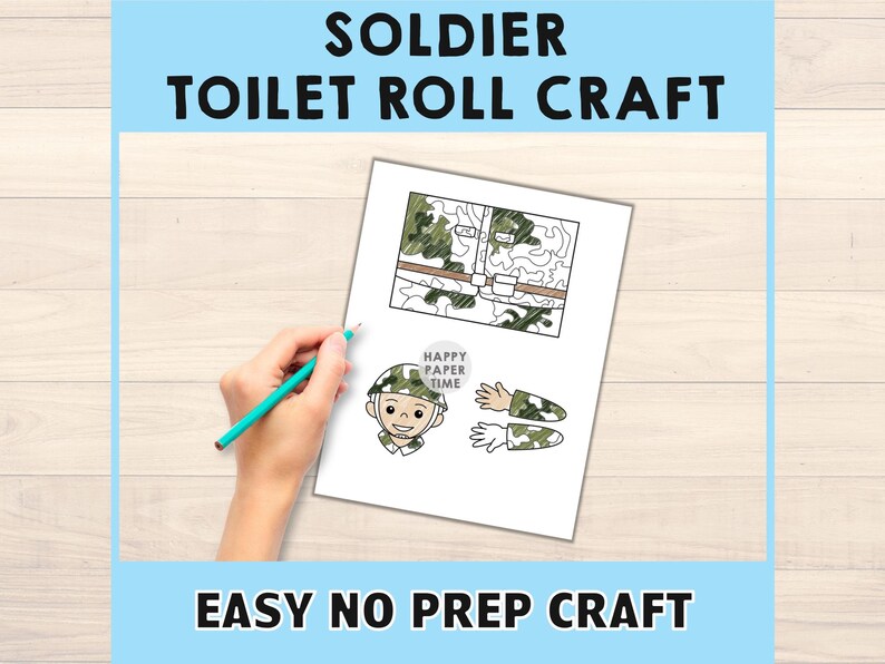 Soldier Toilet Paper Roll Craft Party Coloring Printable Decoration ...