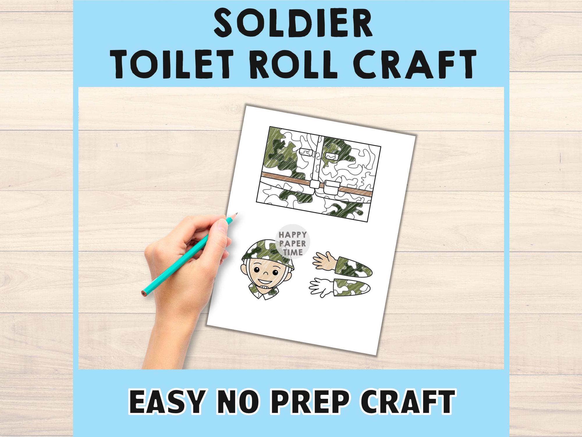 Soldier Toilet Paper Roll Craft Party Coloring Printable Decoration ...