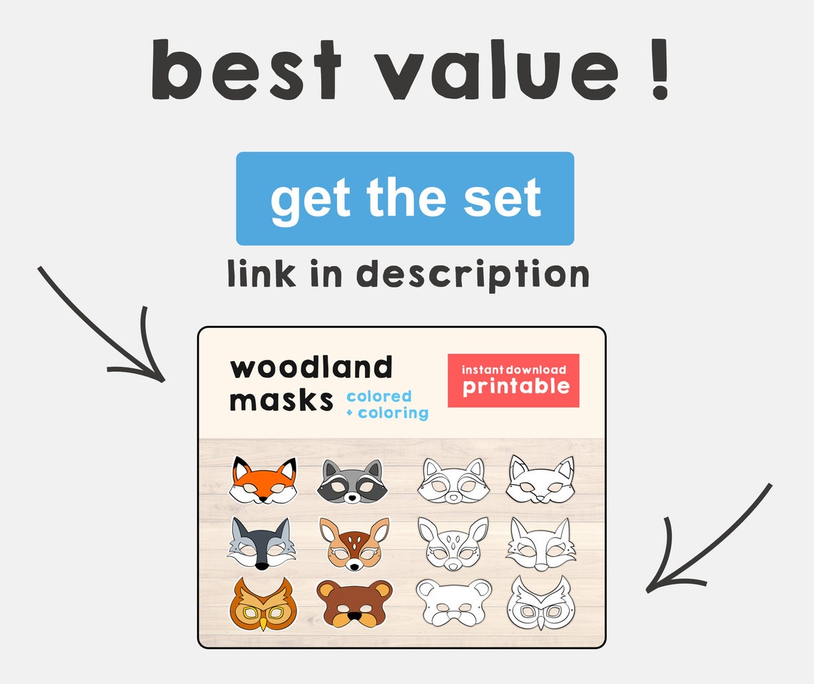 Deer costume printable kids Deer paper Mask printable diy Fawn | Etsy