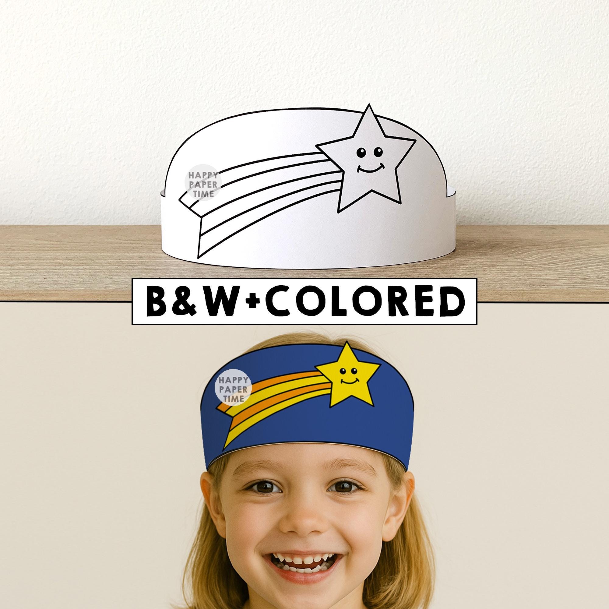 Shooting Star Paper Crowns Astronomy Summer Spring Printable Kids Craft ...