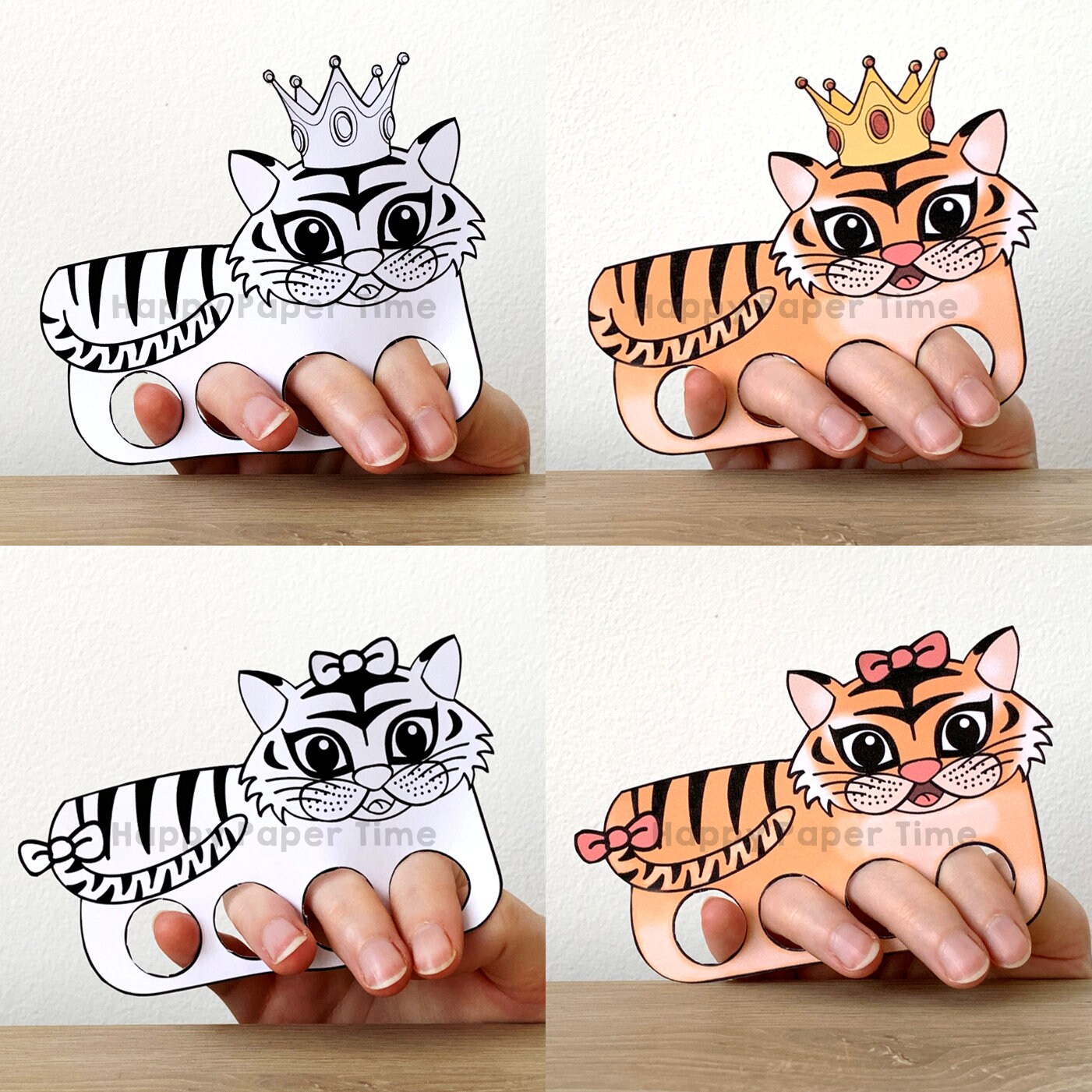 Tiger Paper Craft Printable Finger Puppet Kids Craft Animal - Etsy UK
