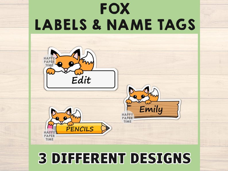Fox Name Tags Classroom Labels Forest Animal Woodland Editable Files ...