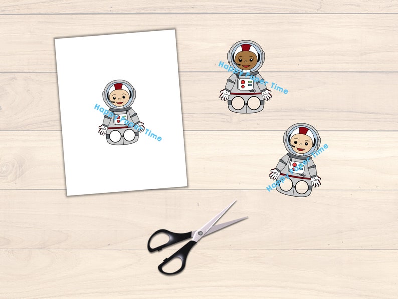 Astronaut Space Paper Craft Printable Community Helper Finger Puppet ...
