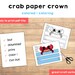 Crab Paper Crown Party Coloring Printable Party Hat Kids Craft Ocean ...