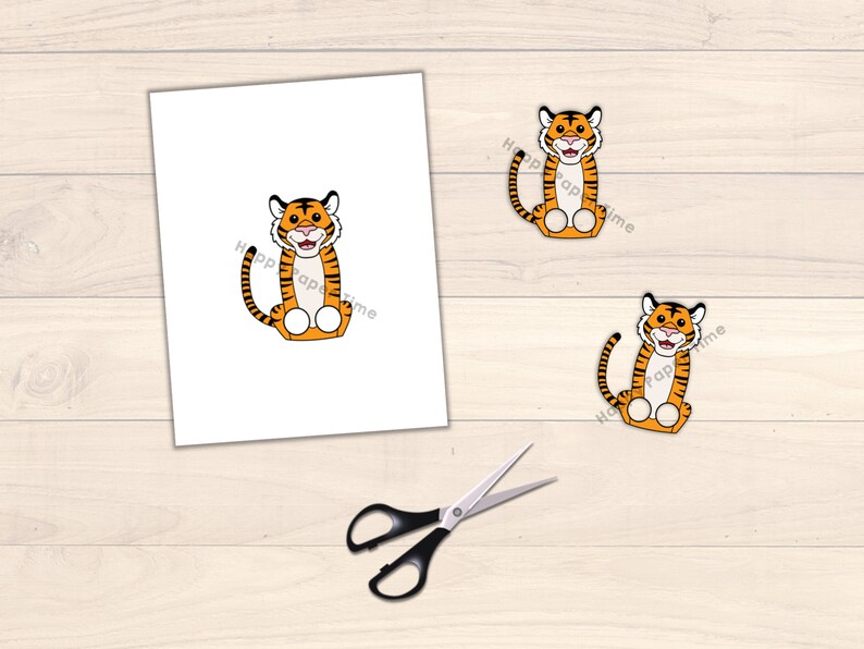 Tiger Paper Craft Printable Asian Animal Finger Puppet Kids | Etsy