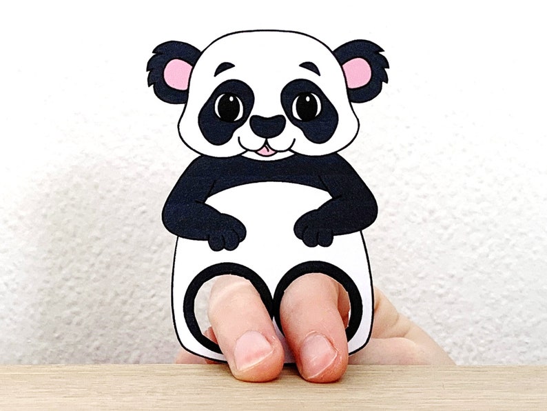Panda Paper Craft Printable Asian Animal Finger Puppet Kids - Etsy