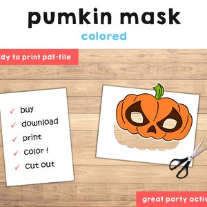 Pumpkin Mask Kids Costume Halloween Pumpkin Mask Diy Pumpkin Party ...