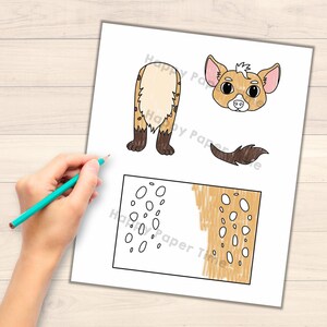 Hyena Toilet Paper Roll Craft African Animal Safari Party Coloring ...