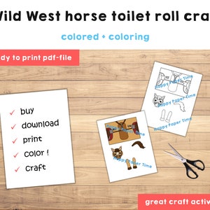 Horse Toilet Paper Roll Craft Wild West Party Coloring Printable ...