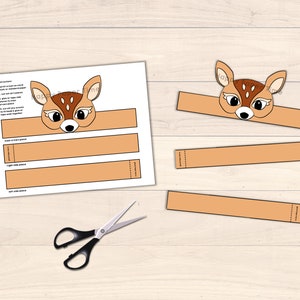 Deer Paper Crown Party Printable Kids Craft Woodland Birthday Gift ...