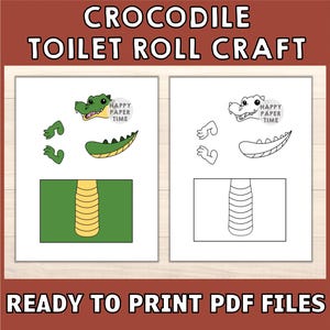 Crocodile Toilet Paper Roll Craft Australian Animal Party Coloring ...