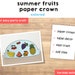 Fruits Summer Paper Crowns Spring Printable Kids Craft Birthday Party ...