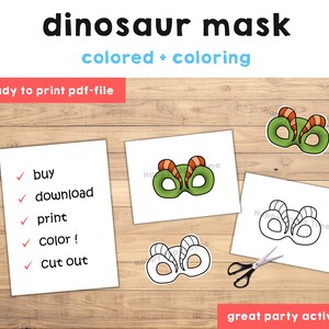 Dinosaur Mask Dino Costume Diy Animal Mask Jurassic Party Favor ...