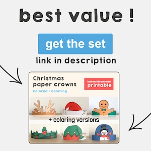 Christmas Elf Paper Crown Hat Winter Holiday Party Coloring Printable ...