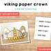 Viking Paper Crown Activity Printable Kids Craft Helmet - Etsy