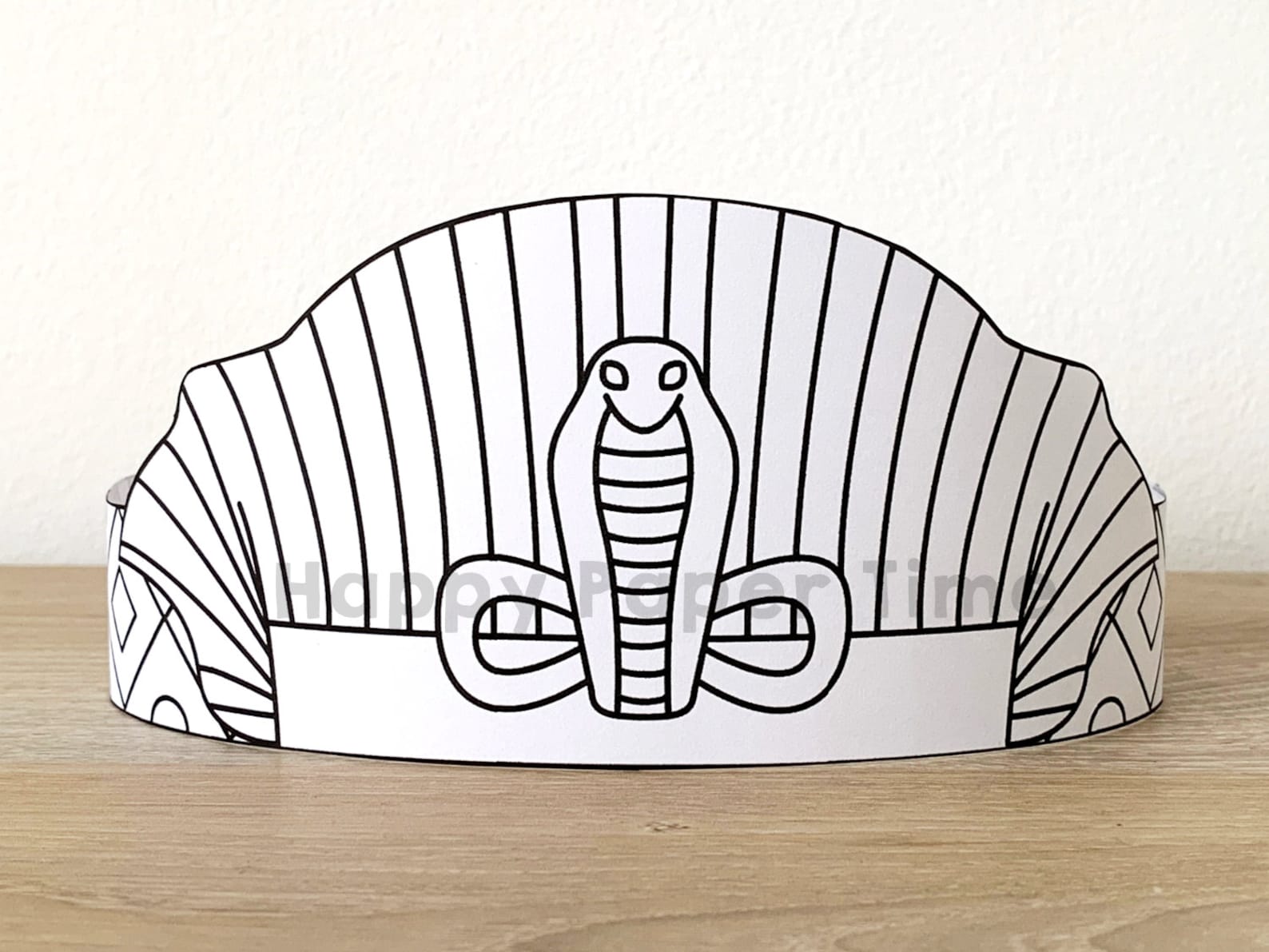 Pharaoh Paper Crown Ancient Egypt Template Party Coloring - Etsy