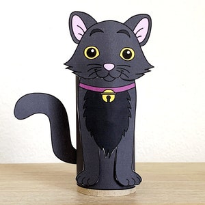 Black Cat Toilet Paper Roll Craft Halloween Spooky Party Coloring ...
