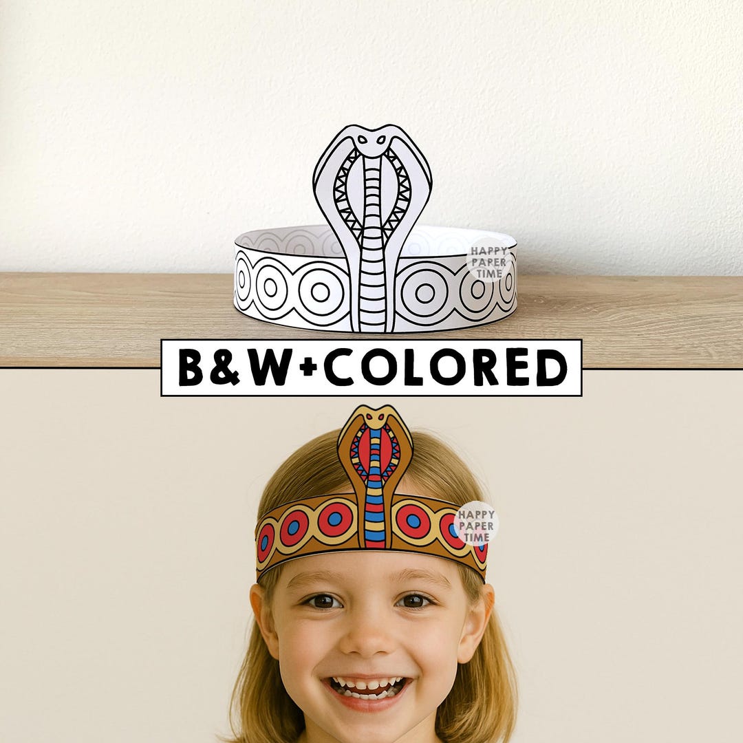 Ancient Egypt Cobra Paper Crown Princess Template Party Coloring ...