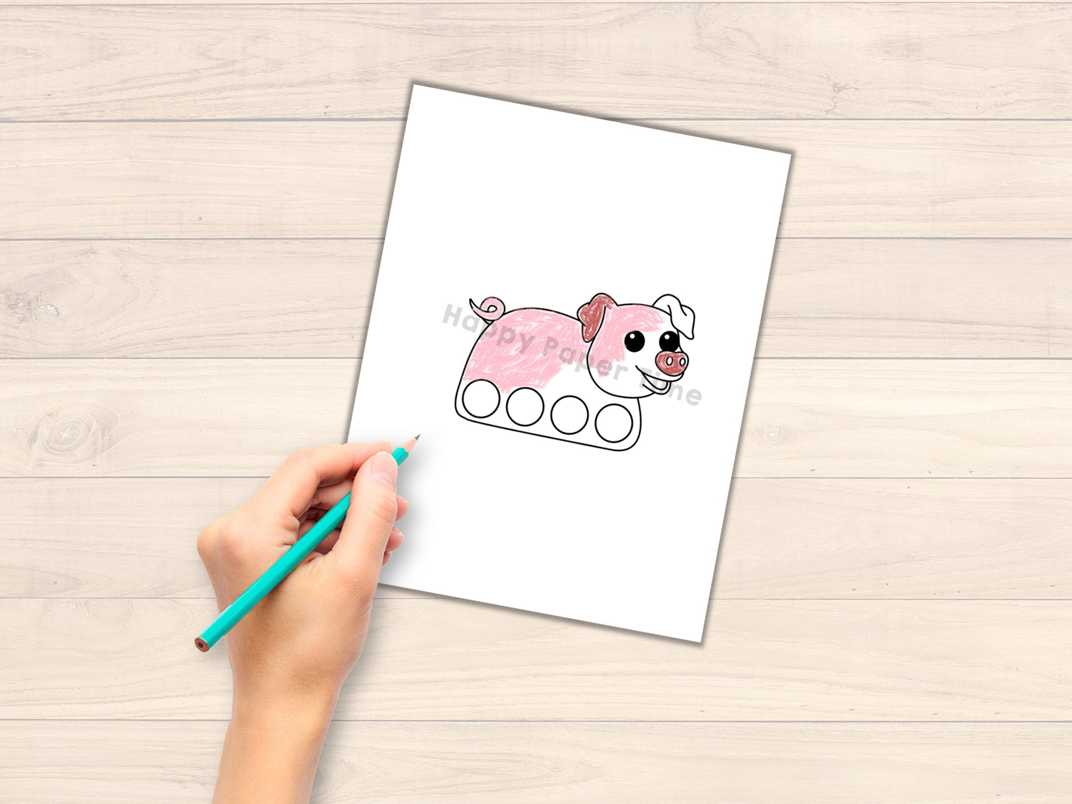 Pig Paper Craft Printable Farm Animal Finger Puppet Kids Craft Farm ...