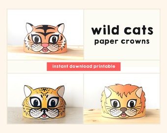 Tiger Paper Crown - Printable, Crown Template, Animal Headband, Animal ...