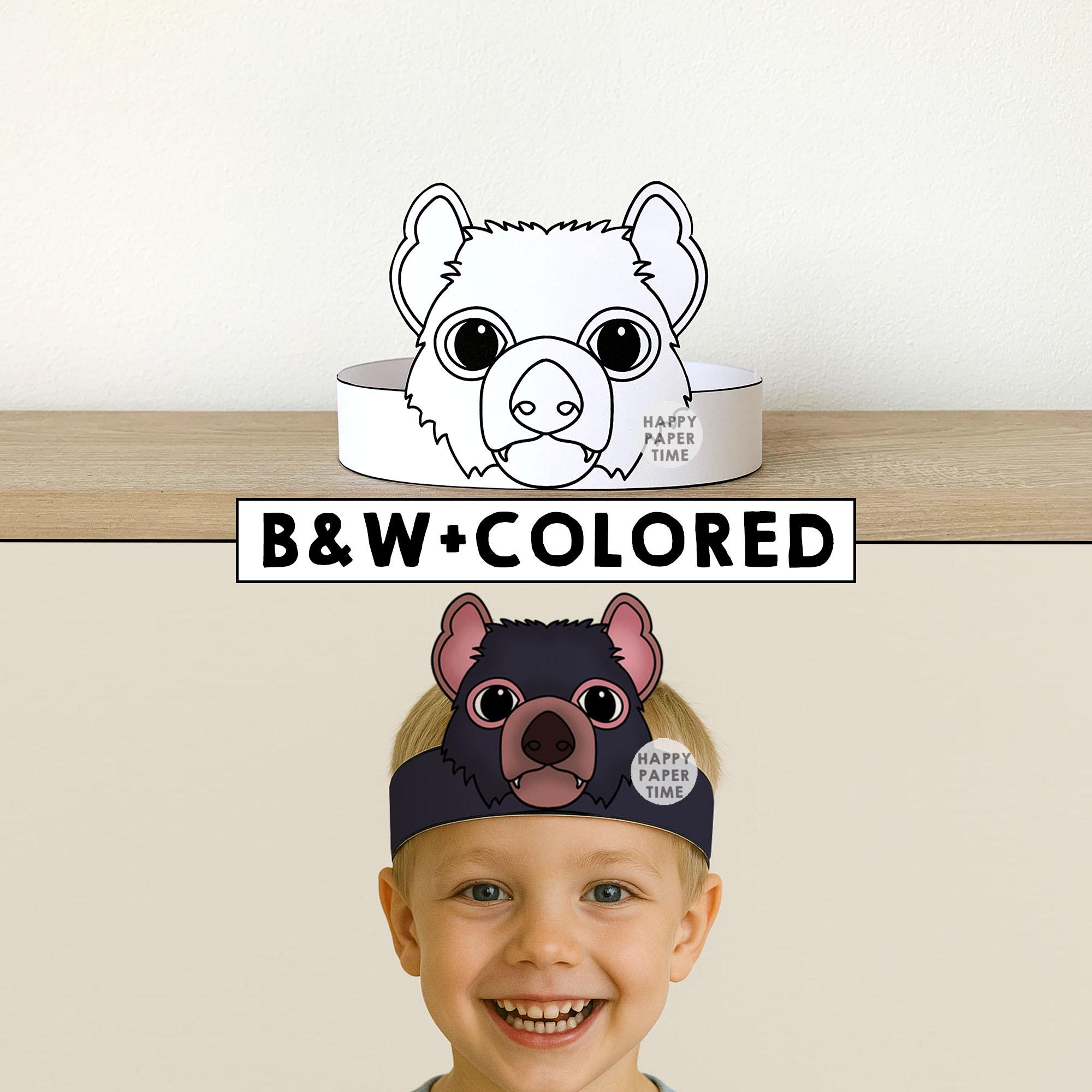 Tasmanian Devil Paper Crown Party Coloring Printable Kids Craft ...