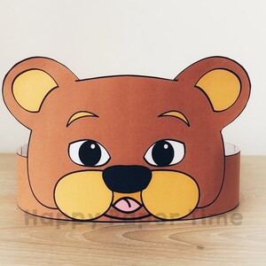 Bear Paper Crown Activity Printable Kids Craft Woodland Forest Birthday ...