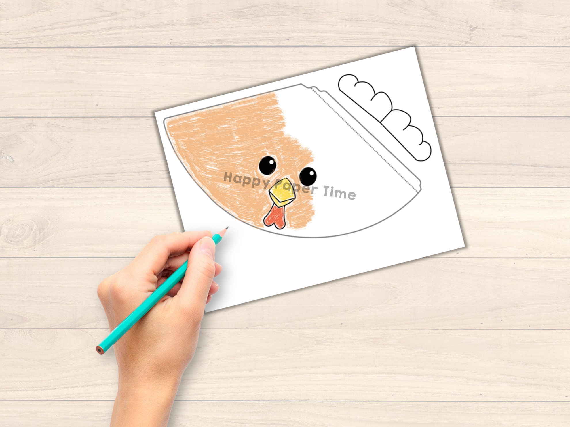 Chicken Party Hat Paper Printable Template Print Out Farm Animal Table ...