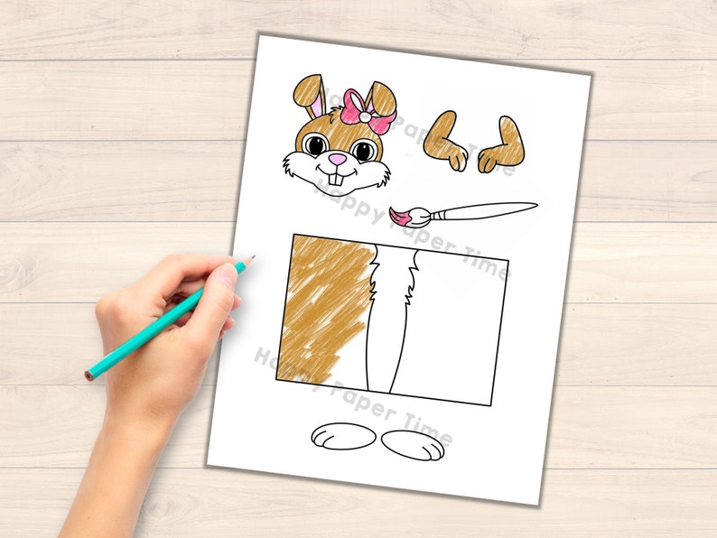 Easter Bunny Toilet Paper Roll Craft Rabbit Pets Easter Party Coloring ...